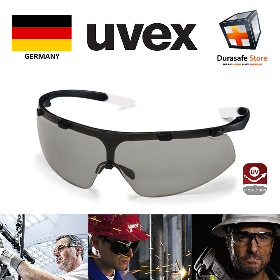 Uvex 9178851 Super Fit Safety Glasses Black Frame Grey Variomatic Len ...