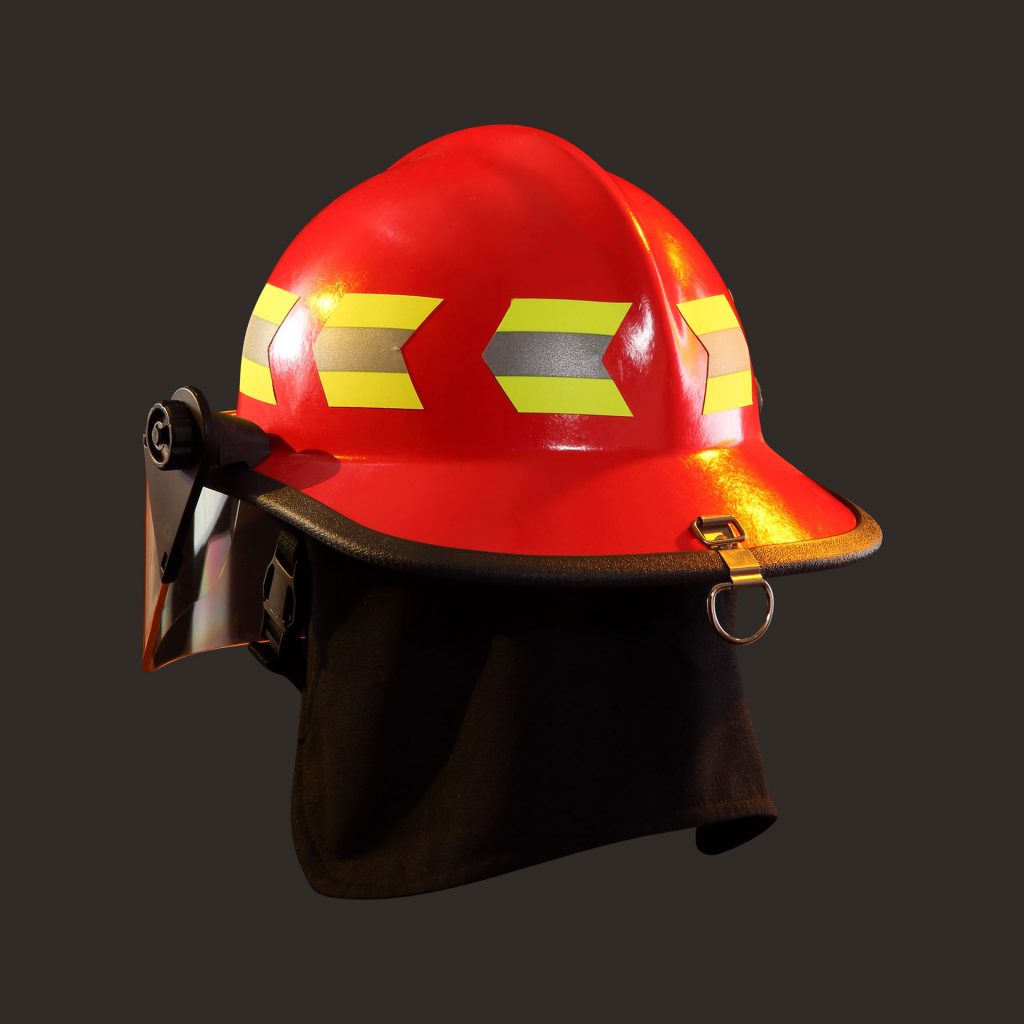 FIRE-DEX 911H733 Firefighter Helmet Red with 6″ Visor, NFPA 1971, USA ...