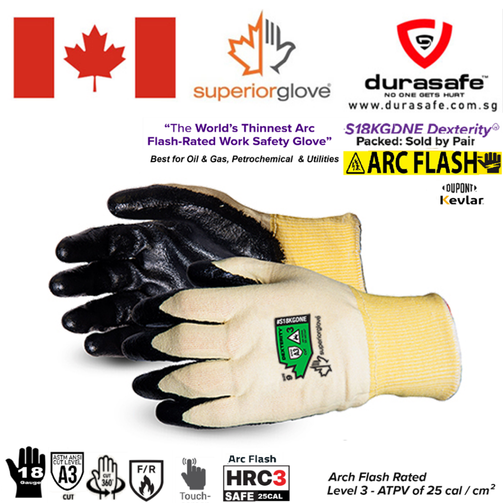 Superior Glove® Dexterity® S18KGDNE FR Arc Flash Neoprene Coated A3 ...